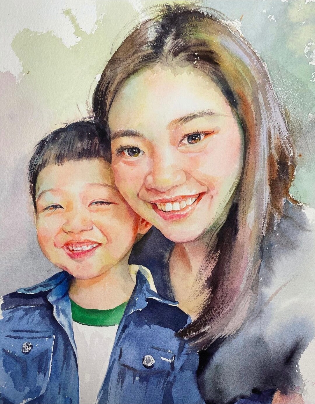 Commission Portrait, Child Watercolor Portrait, Handmade Portrait ...