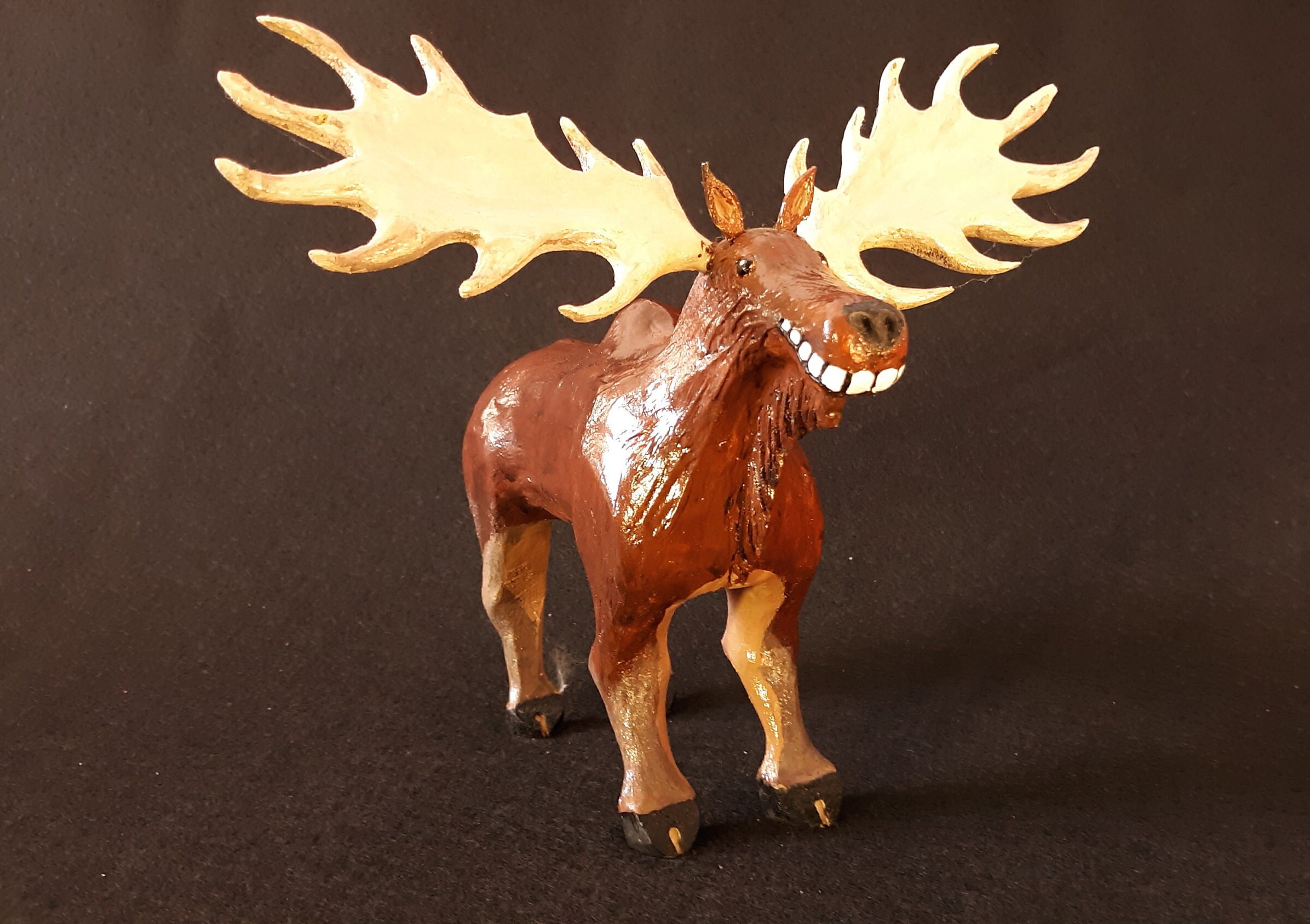 Hand Carved Woody the Moose - Etsy