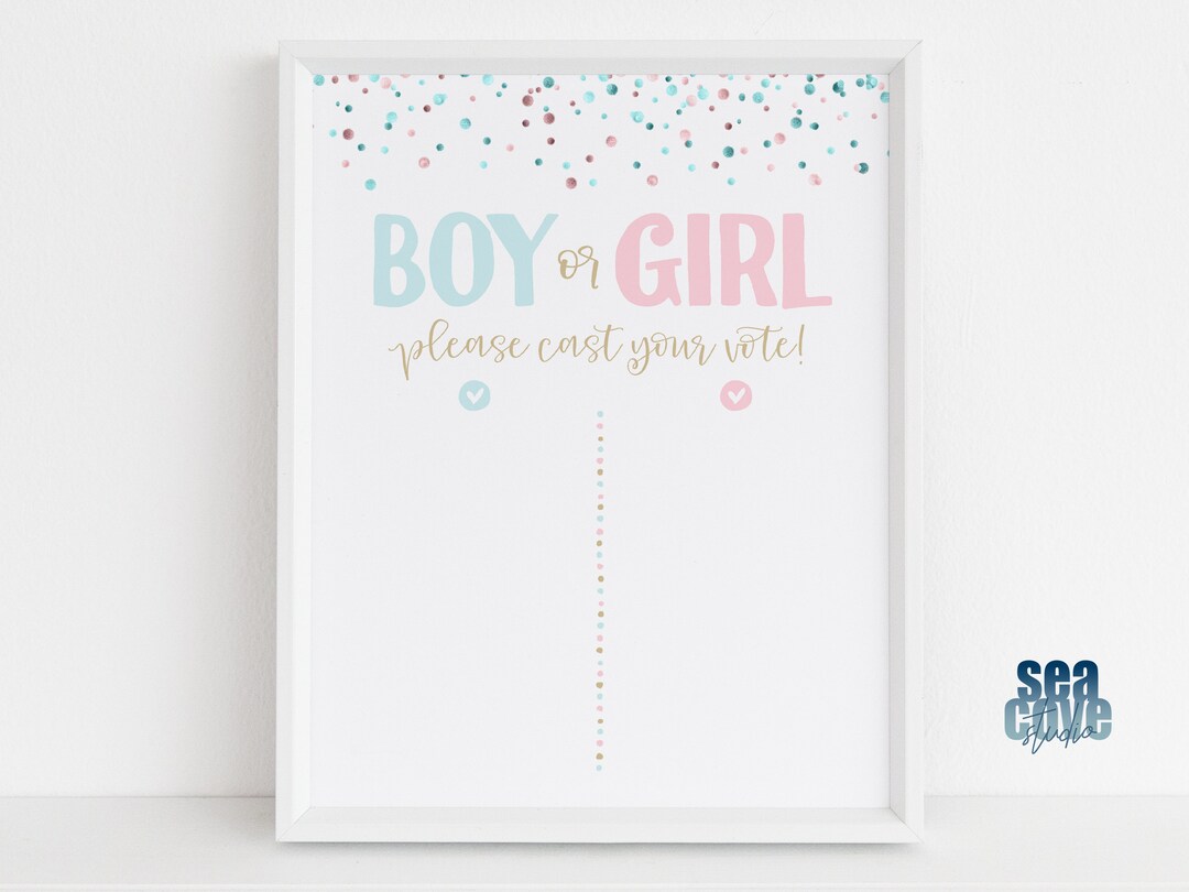 Boy or Girl Sign Gender Reveal Decor Cast Your Vote Sign - Etsy