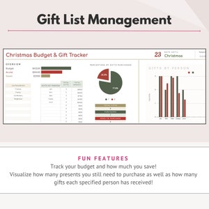 Christmas Gift Google Sheets Planner Christmas Budget - Etsy