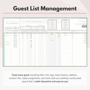 Wedding Guest List Template, Wedding Guest List Tracker, Google Sheets ...