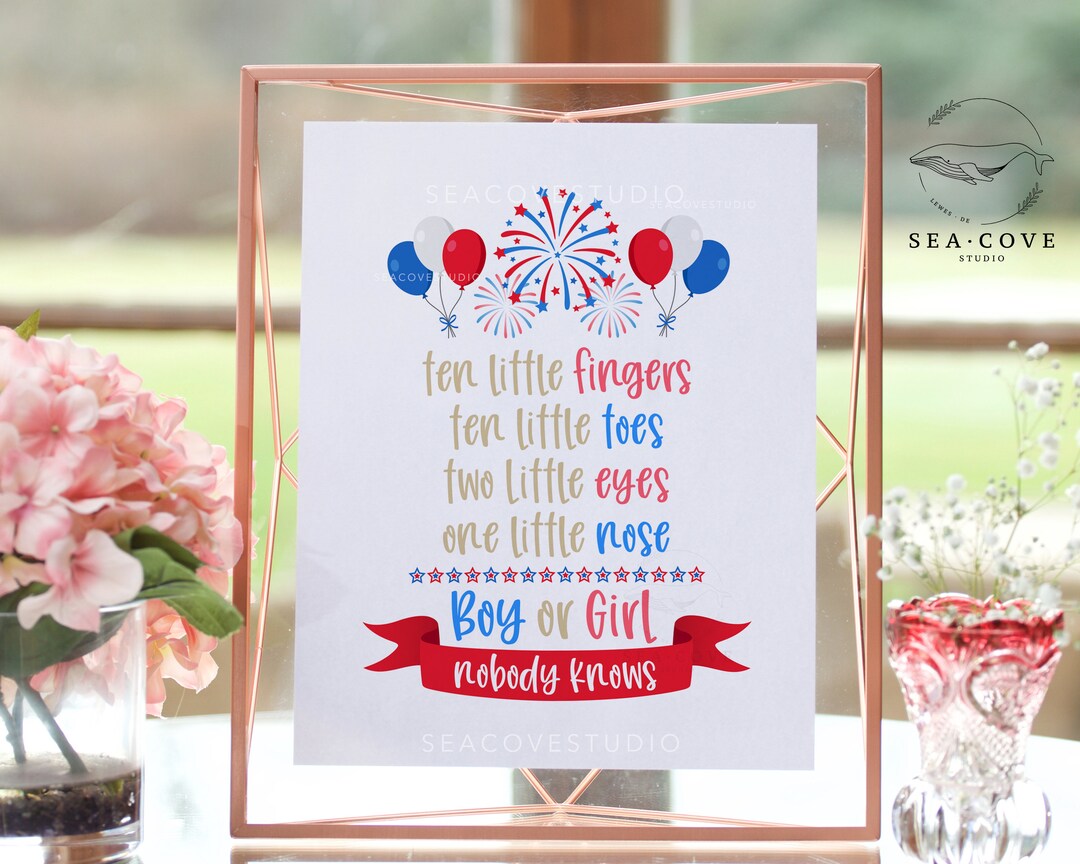 Fourth of July Gender Reveal Party, Boy or Girl Sign, Gender Reveal ...
