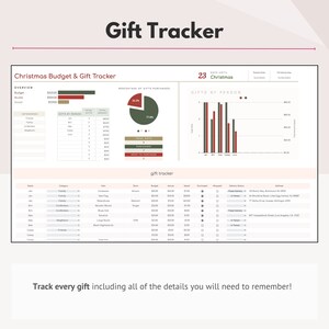 Christmas Gift Google Sheets Planner Christmas Budget - Etsy