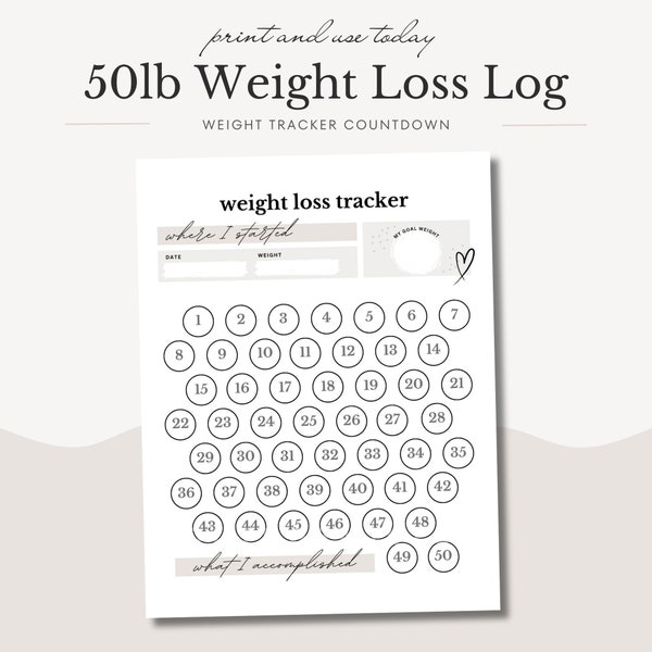 Weight Loss Chart Countdown - Etsy