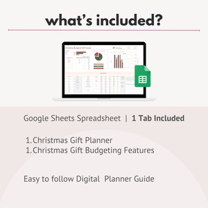 Christmas Gift Google Sheets Planner Christmas Budget - Etsy