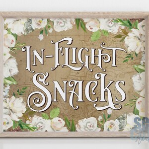 In-flight Snacks Sign Travel Theme Wedding Travel Theme - Etsy