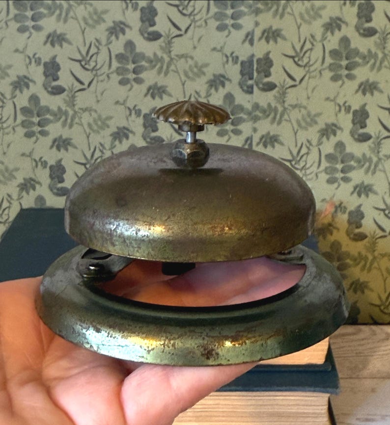 Vintage Hotel Desk Bell | Brass Tone Service Bell | Reception Counter ...