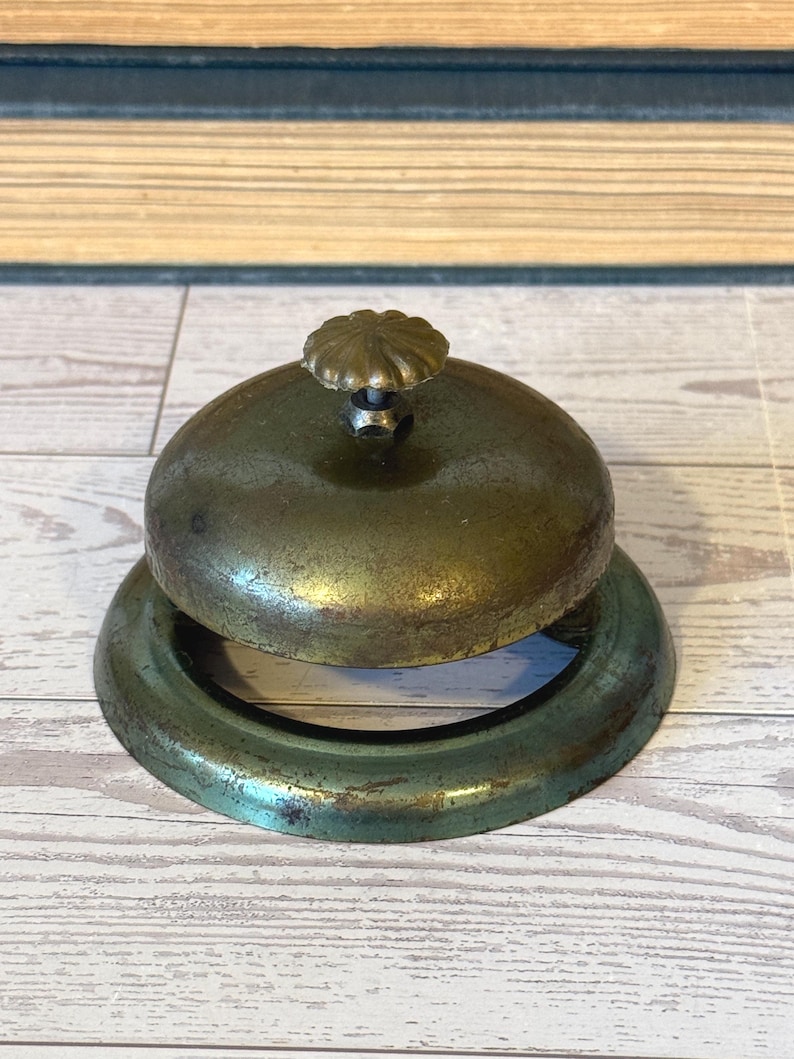 Vintage Hotel Desk Bell | Brass Tone Service Bell | Reception Counter ...