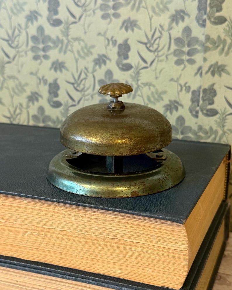 Vintage Hotel Desk Bell | Brass Tone Service Bell | Reception Counter ...