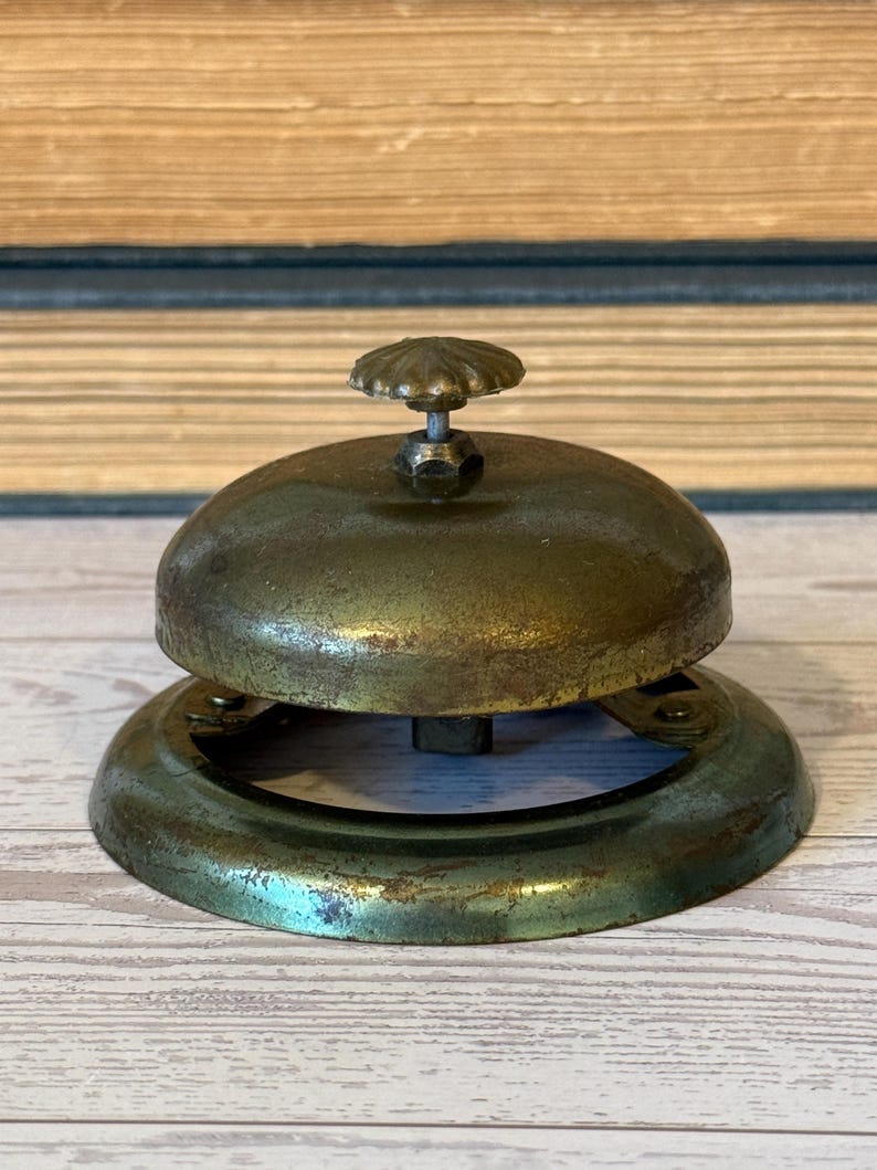 Vintage Hotel Desk Bell | Brass Tone Service Bell | Reception Counter ...