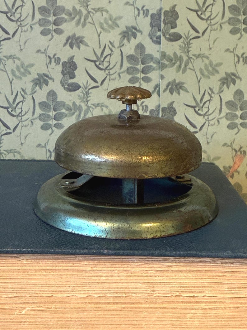 Vintage Hotel Desk Bell | Brass Tone Service Bell | Reception Counter ...