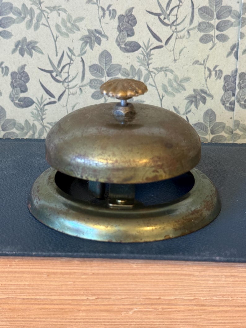 Vintage Hotel Desk Bell | Brass Tone Service Bell | Reception Counter ...