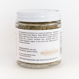 Hatch Green Chile Salt mild or Hot // 100% All Natural // Certified ...