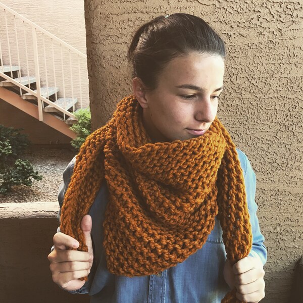 Knit Triangle Scarf - Etsy