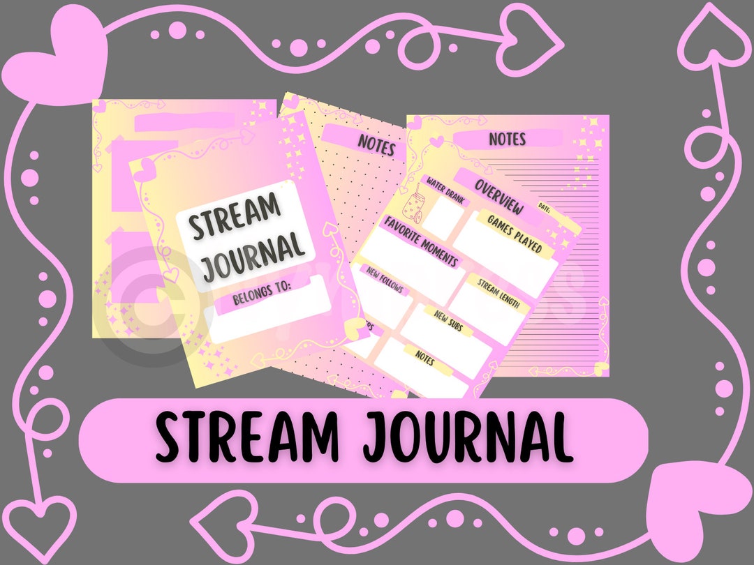 Glimmer Digital Stream Journal 7 PNG Journal Templates - Etsy