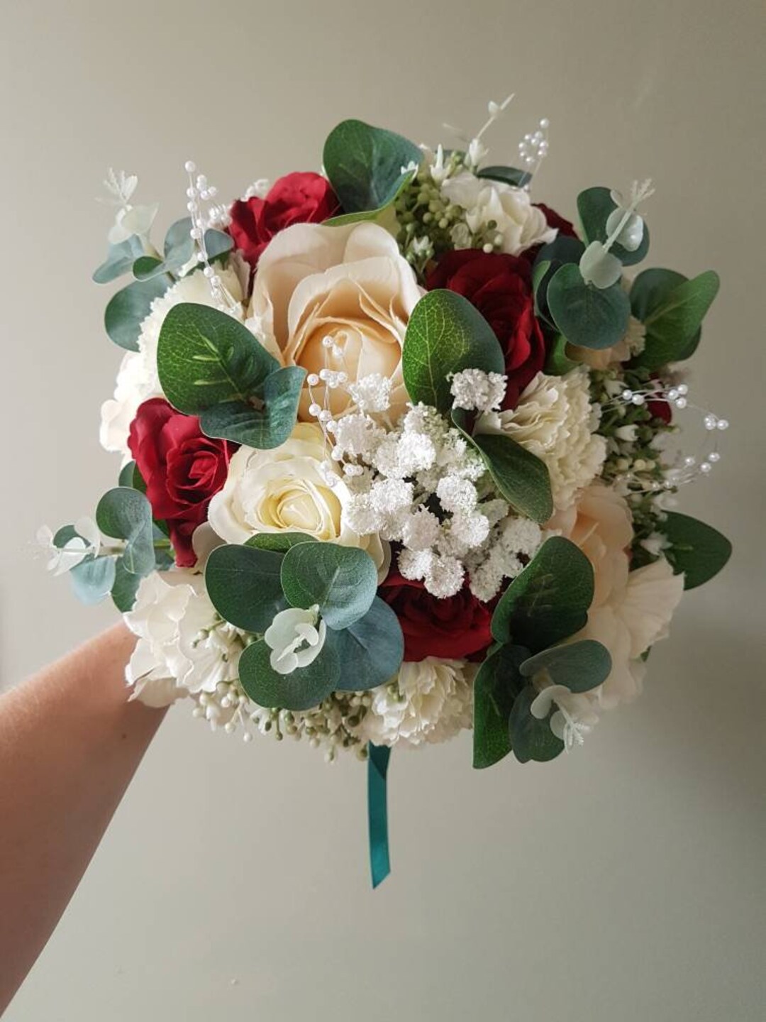 Burgundy Red, Foliage, Brides Bouquet, Gyp Bouquet, Ivory, White, Green ...