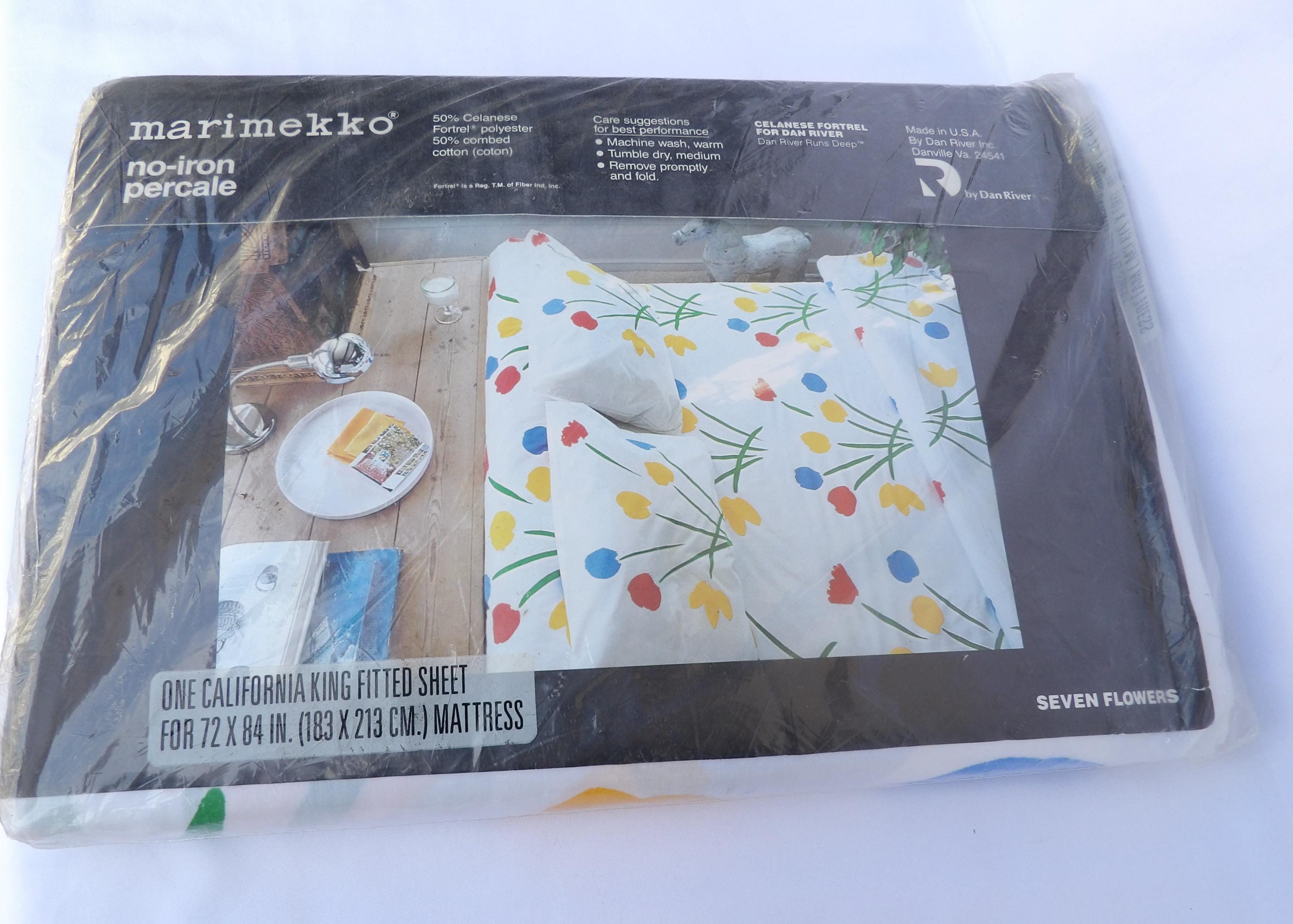 Vintage Marimekko Seven Flowers King Size Sheet & Pillow Case Set ...