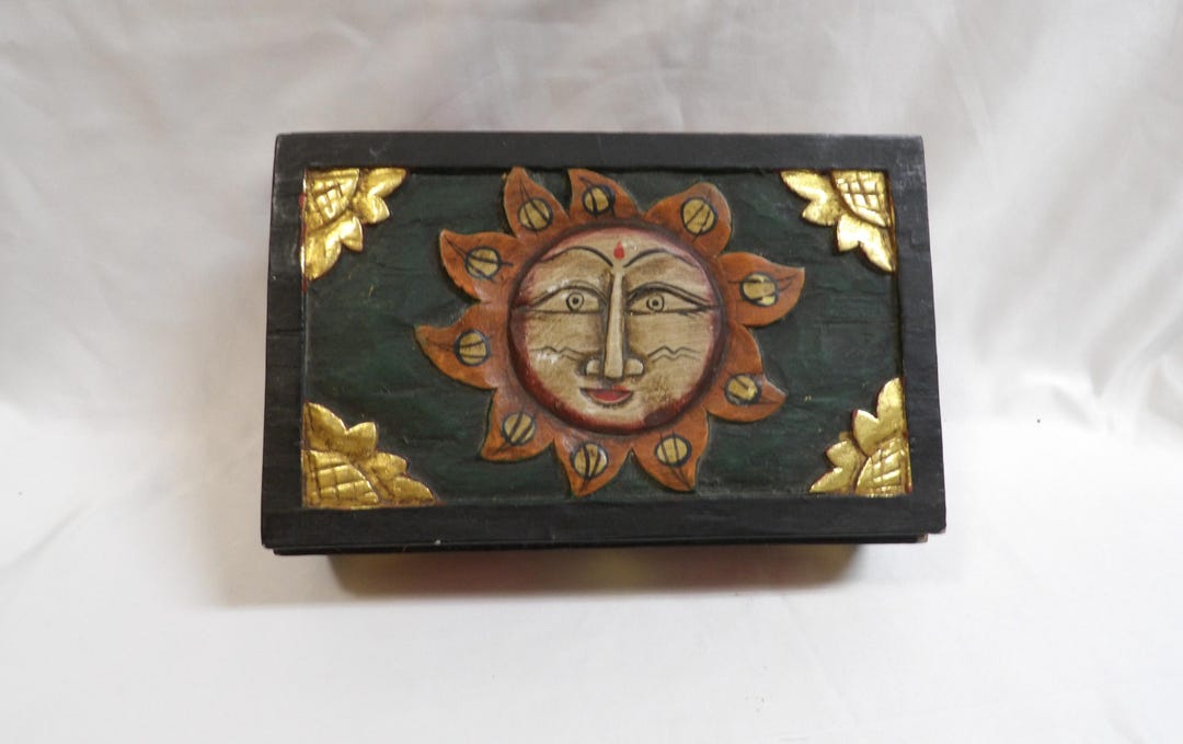 Vintage Sun Moon Wooden Box - Etsy