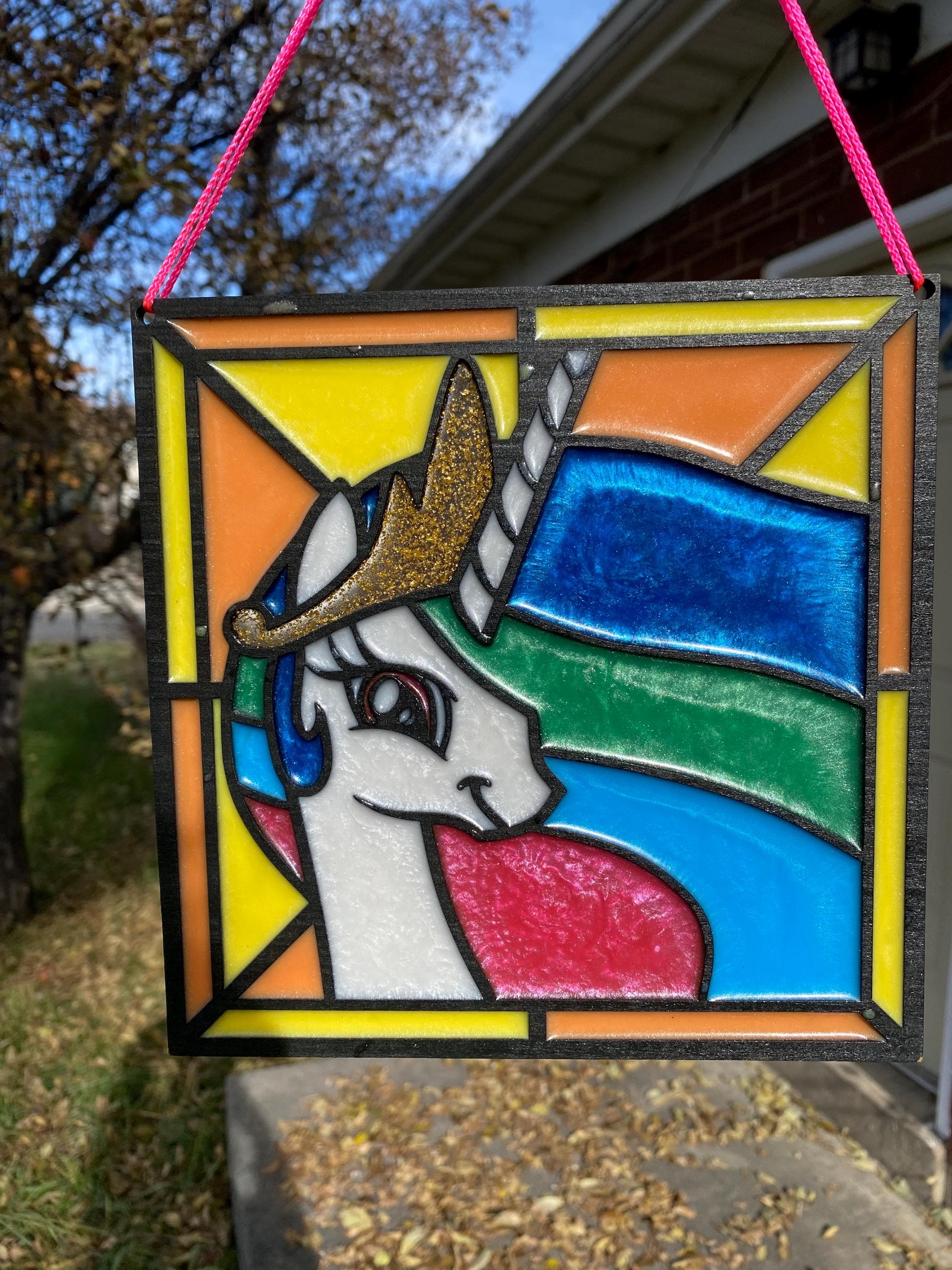 Stained Glass Style Princess Celestia Wall/window Art. Crown is Made ...