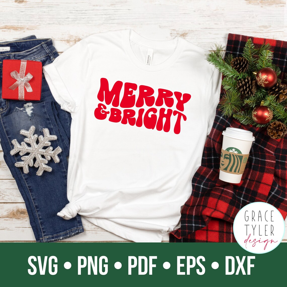 Merry & Bright SVG Merry Christmas Svg Merry and Bright Svg - Etsy
