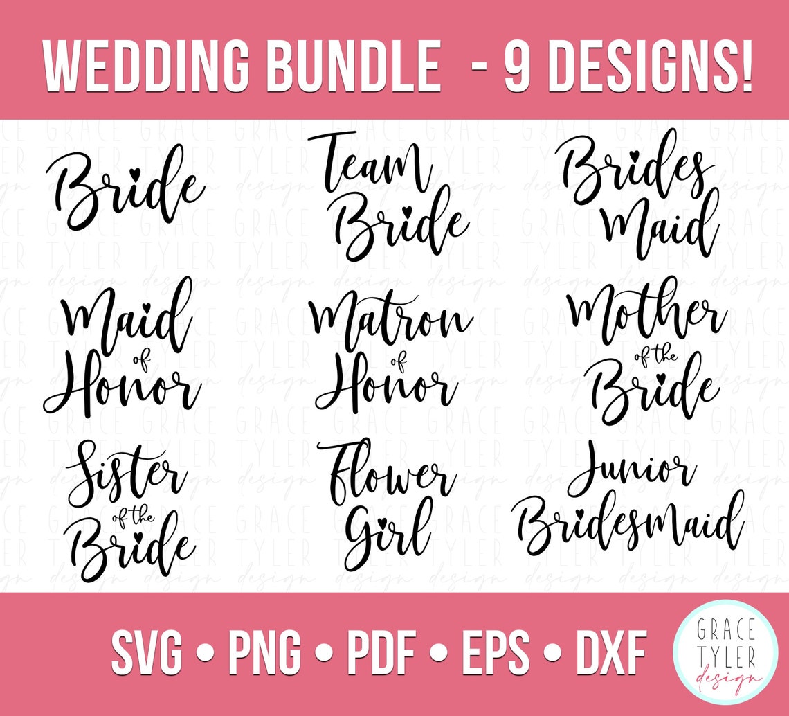 Bridal Party SVG Bundle Team Bride Svg Bridal Party SVG - Etsy