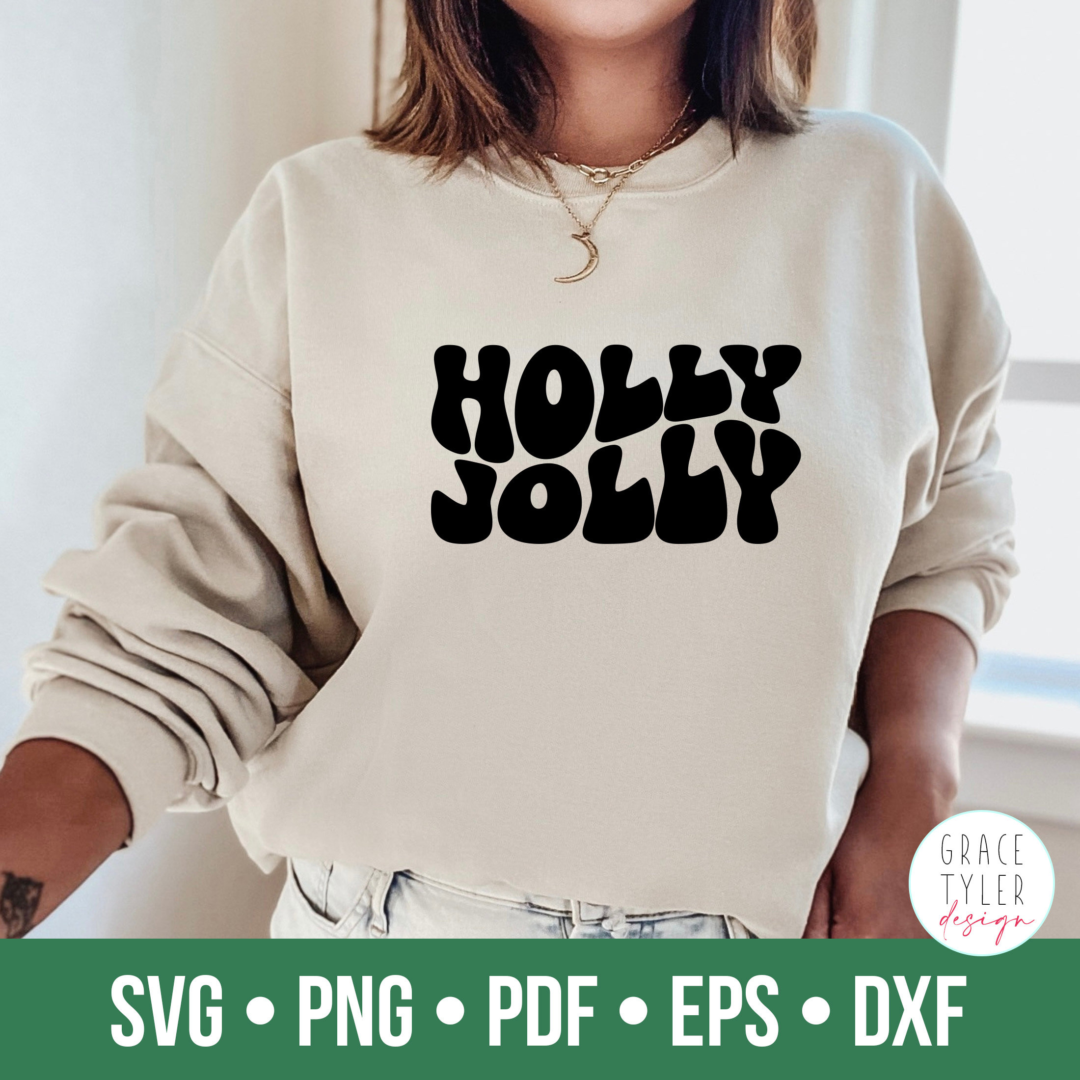 Holly Jolly SVG Merry Christmas Svg Holly Jolly PNG Wavy - Etsy