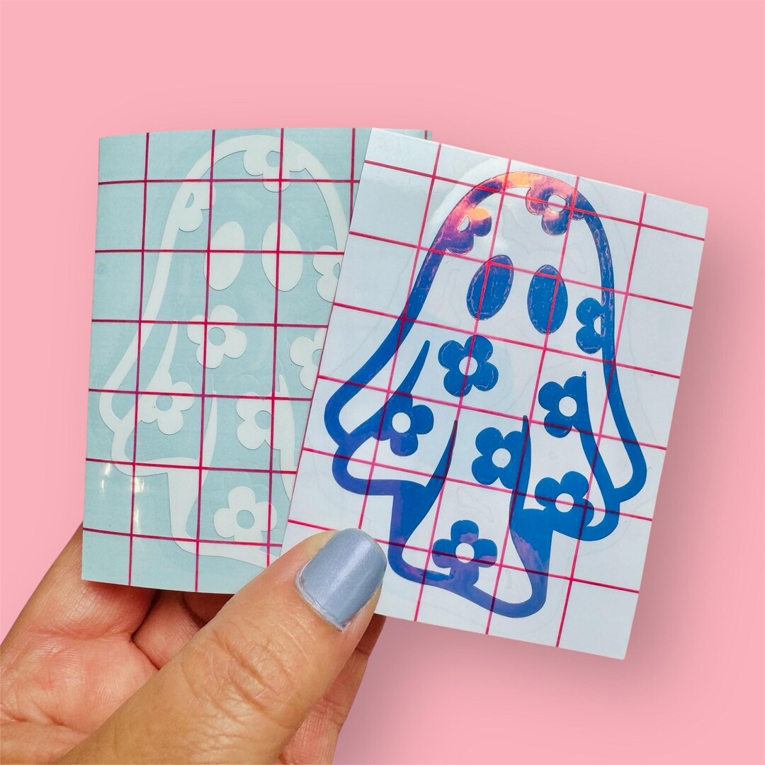 Retro Ghost With Daisy Vinyl Decal | Spooky Season Decor - Etsy