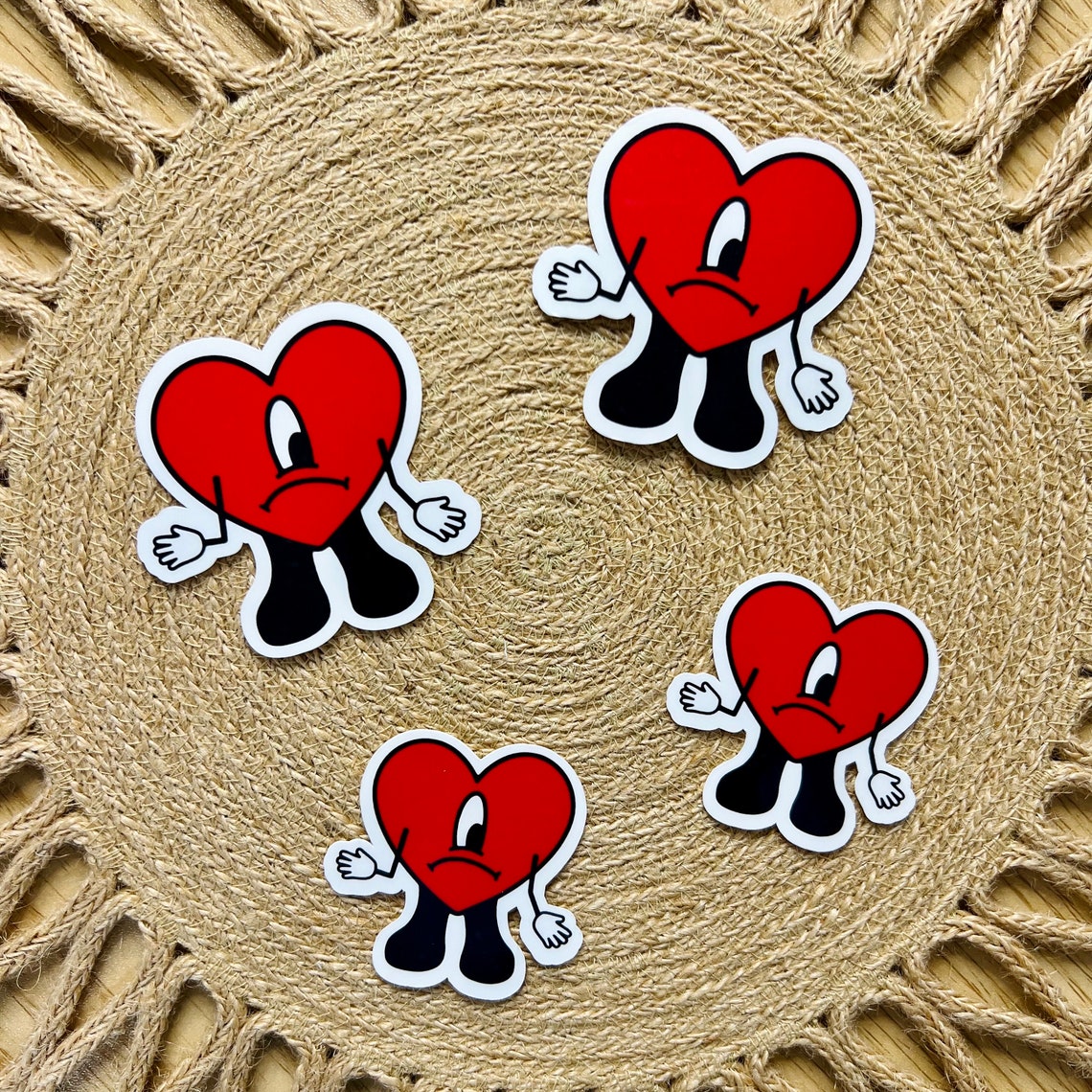 Bad Bunny Heart Sticker Bad Bunny Logo Die Cut Sticker - Etsy
