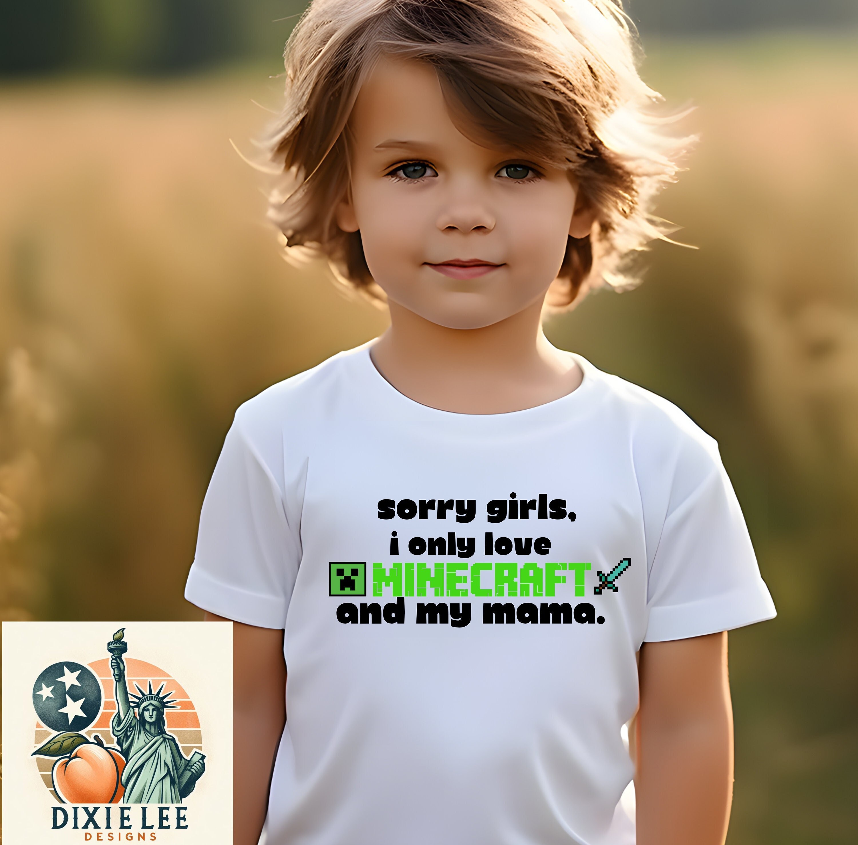Minecraft and Mama Love DTF PNG Sublimation Digital File Boys Tshirt ...
