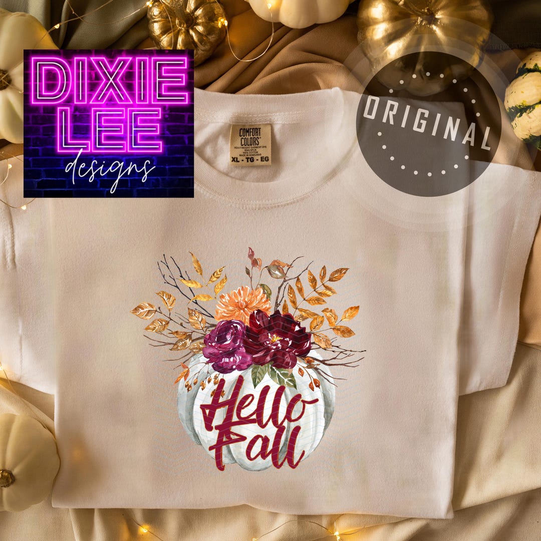Hello Fall PNG Sublimation DTF Digital Tshirt File Trendy, Halloween ...