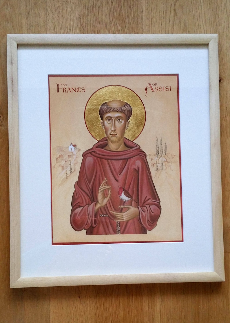 St Francis of Assisi Original Icon Painted in Egg Tempera and Gilded on ...
