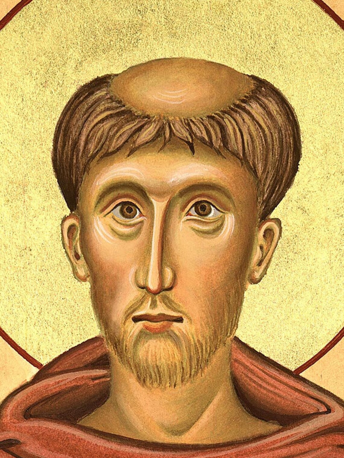 St Francis of Assisi Original Icon Painted in Egg Tempera and Gilded on ...