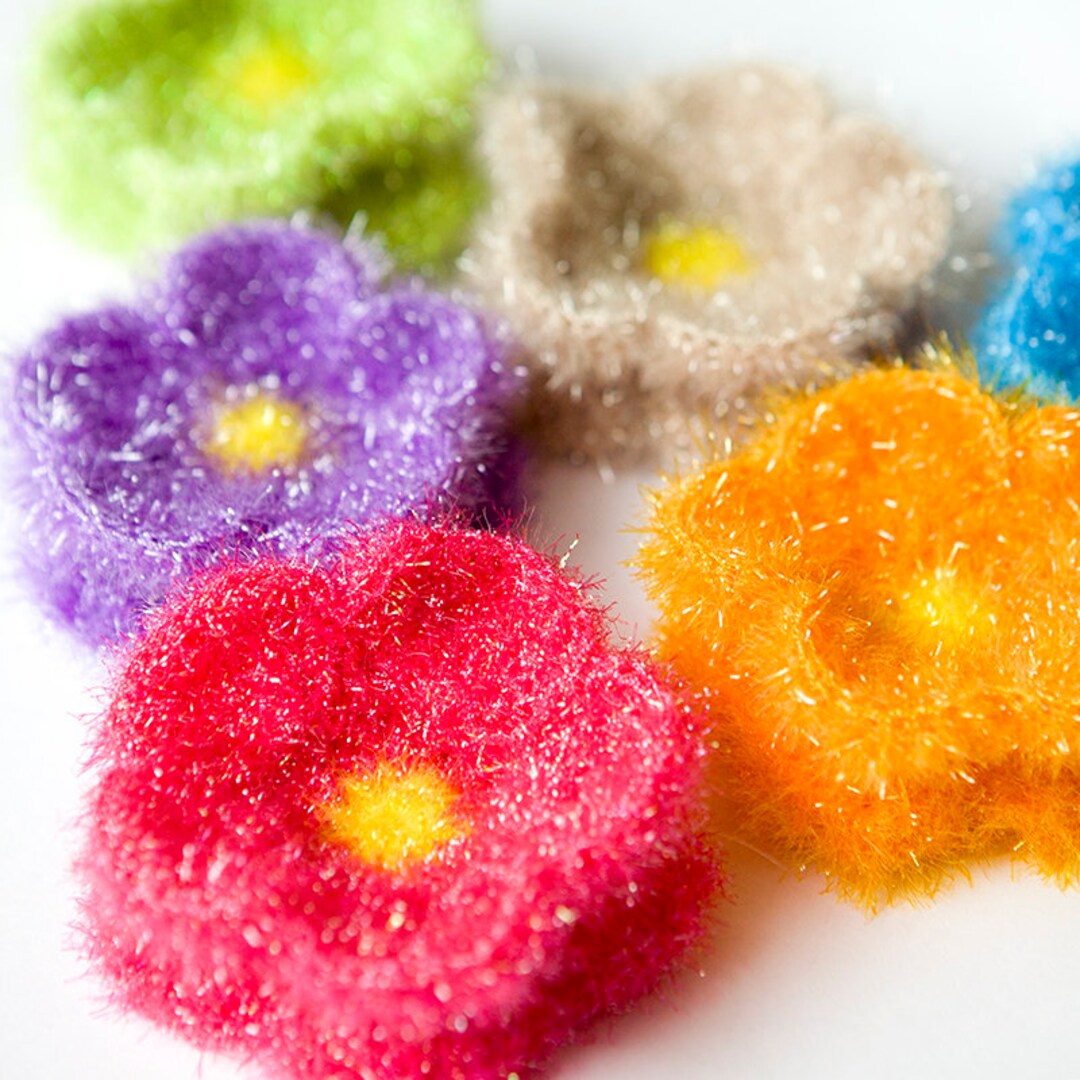 Handmade Dish Srubbies Flowers Crochet Dish Scrubby Korean Body ...