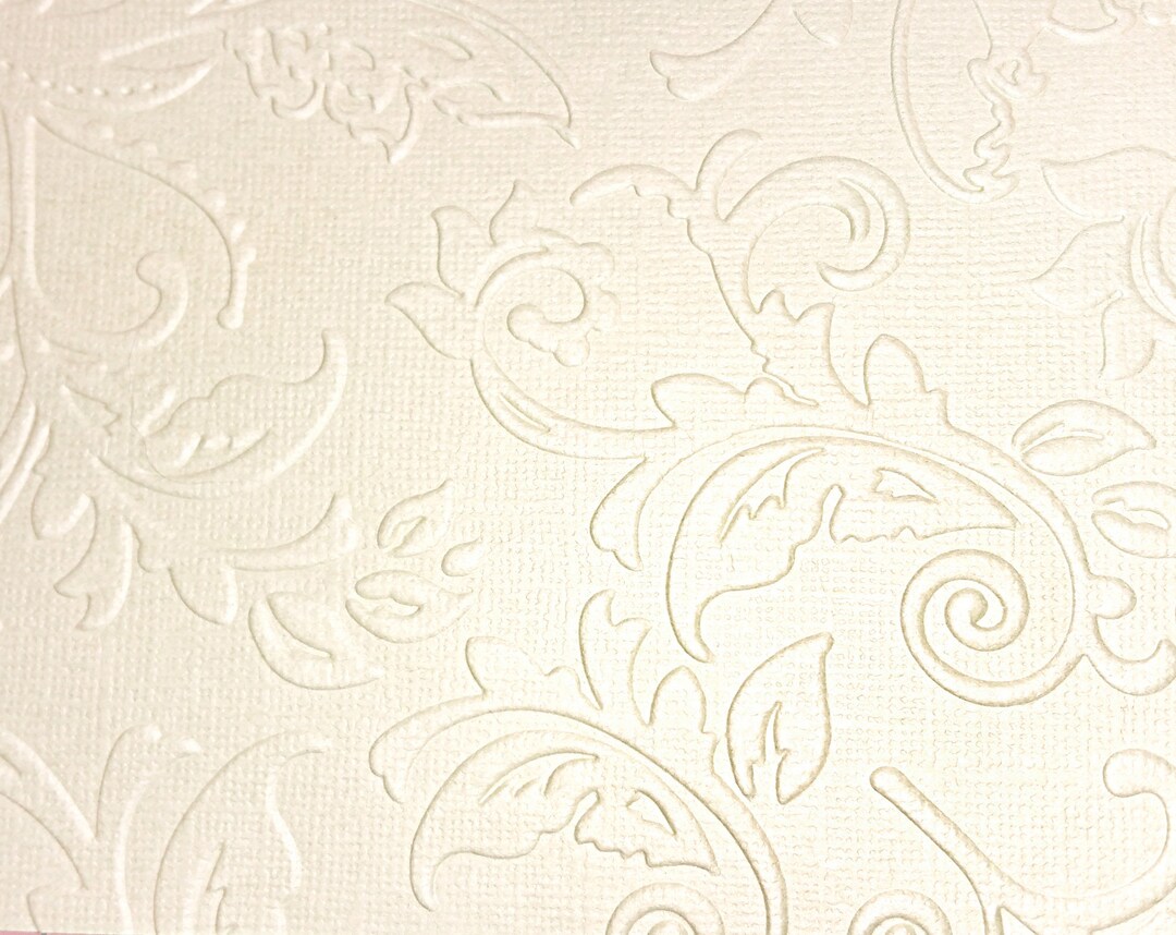 6 Textured Embossed Card Fronts Swirly Floral Pattern A2 Size Ivory ...