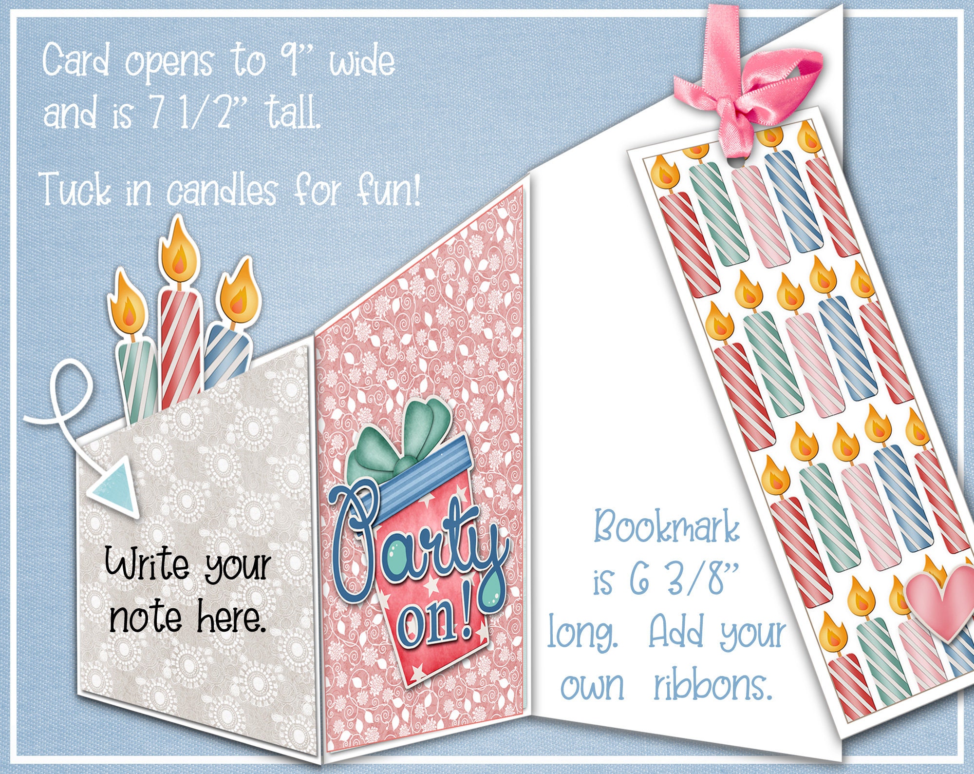 Handmade Card, Digital Download, Printable, Card Kit, Fancy Fold, 3D, 3 ...
