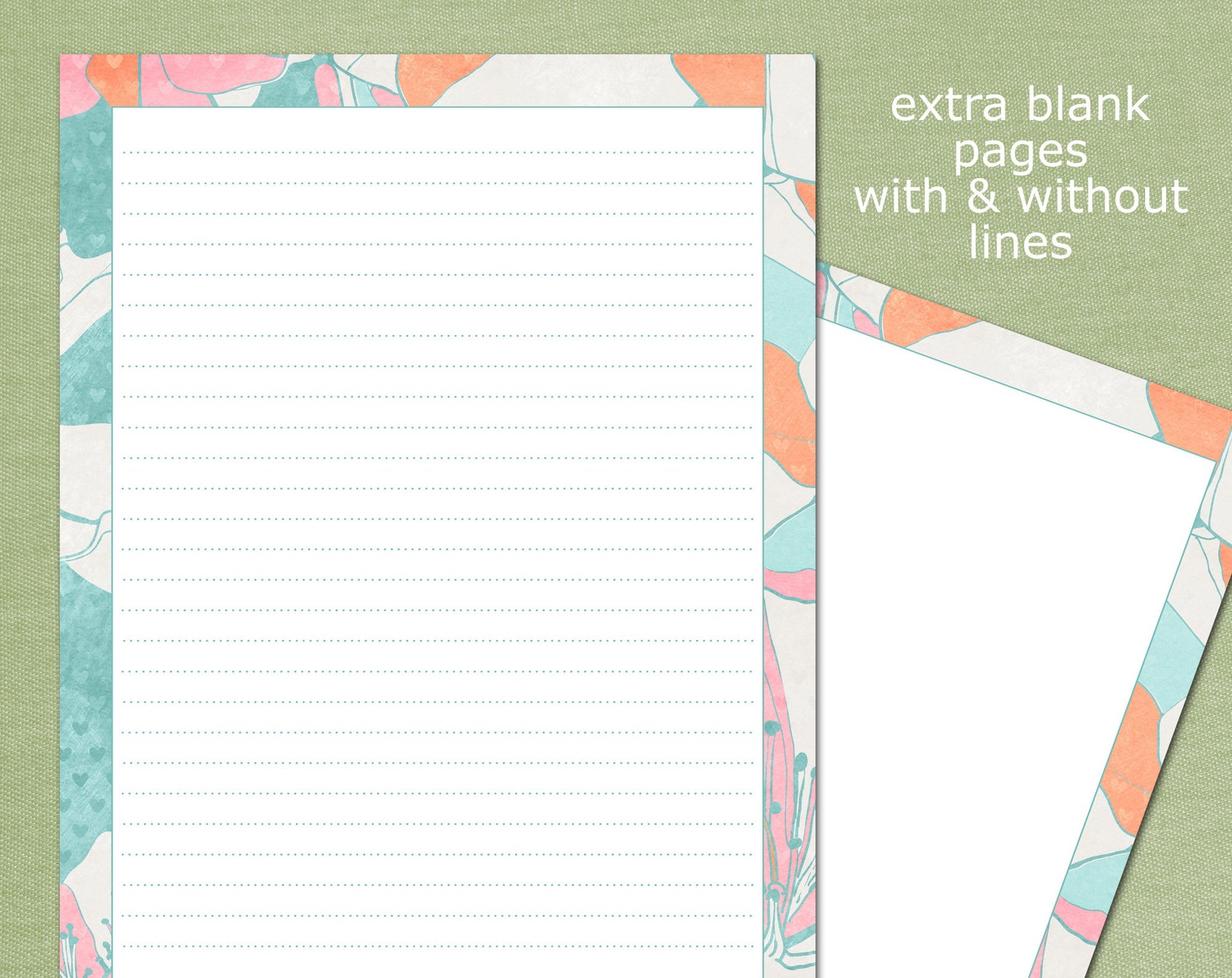 Letter Paper, Stationery, Printable, Digital Download, Envelope, 6 ...