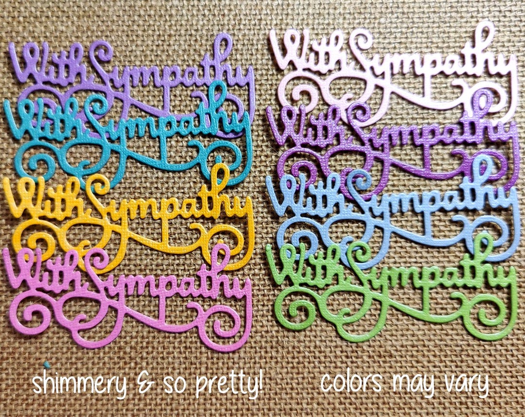 Die Cuts 8 With Sympathy Shimmery Cardstock Embellishments - Etsy