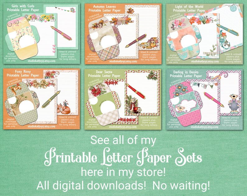Letter Paper Stationery Printable Digital Download - Etsy