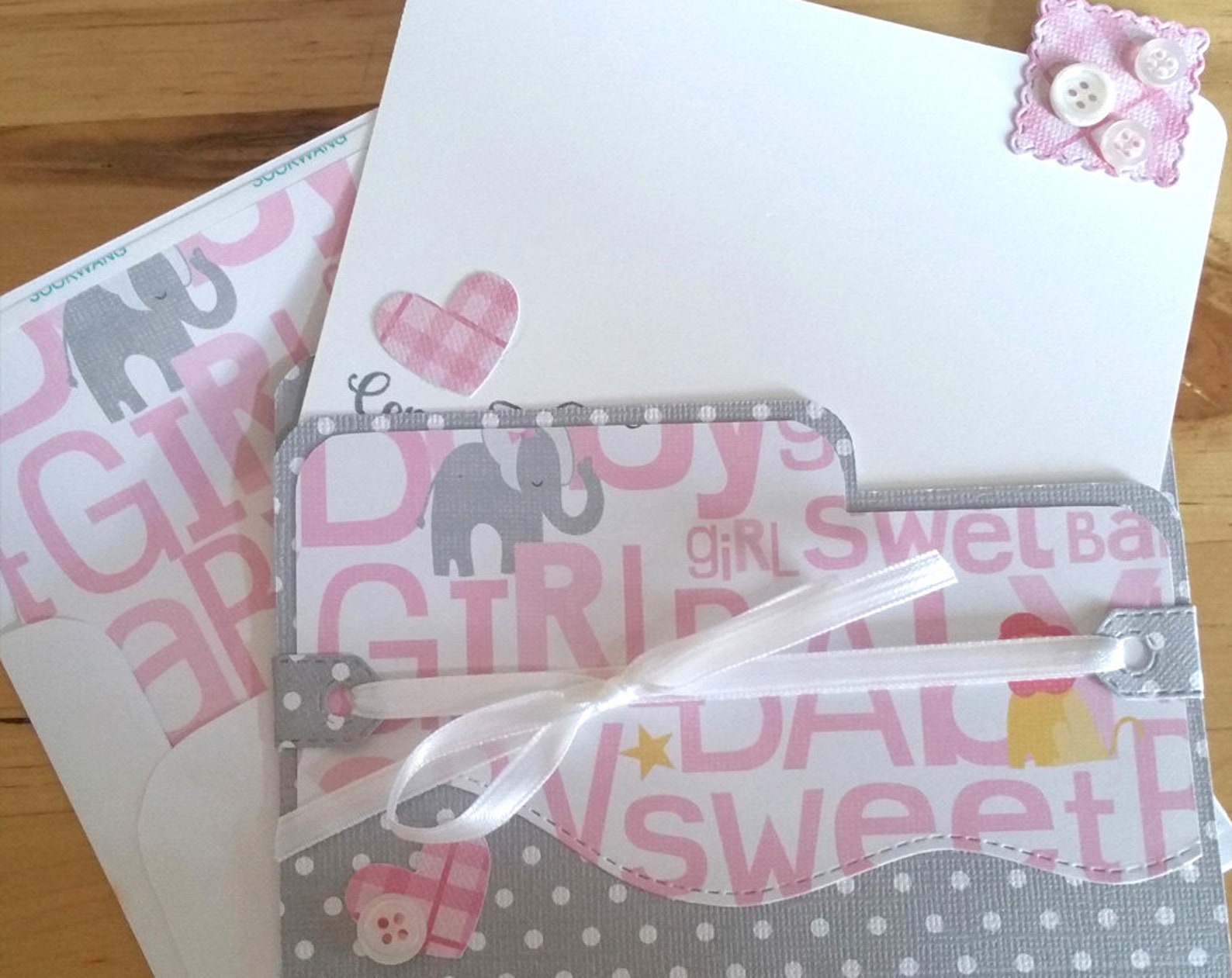 Baby Girl Baby Handmade File Folder Card Pink - Etsy