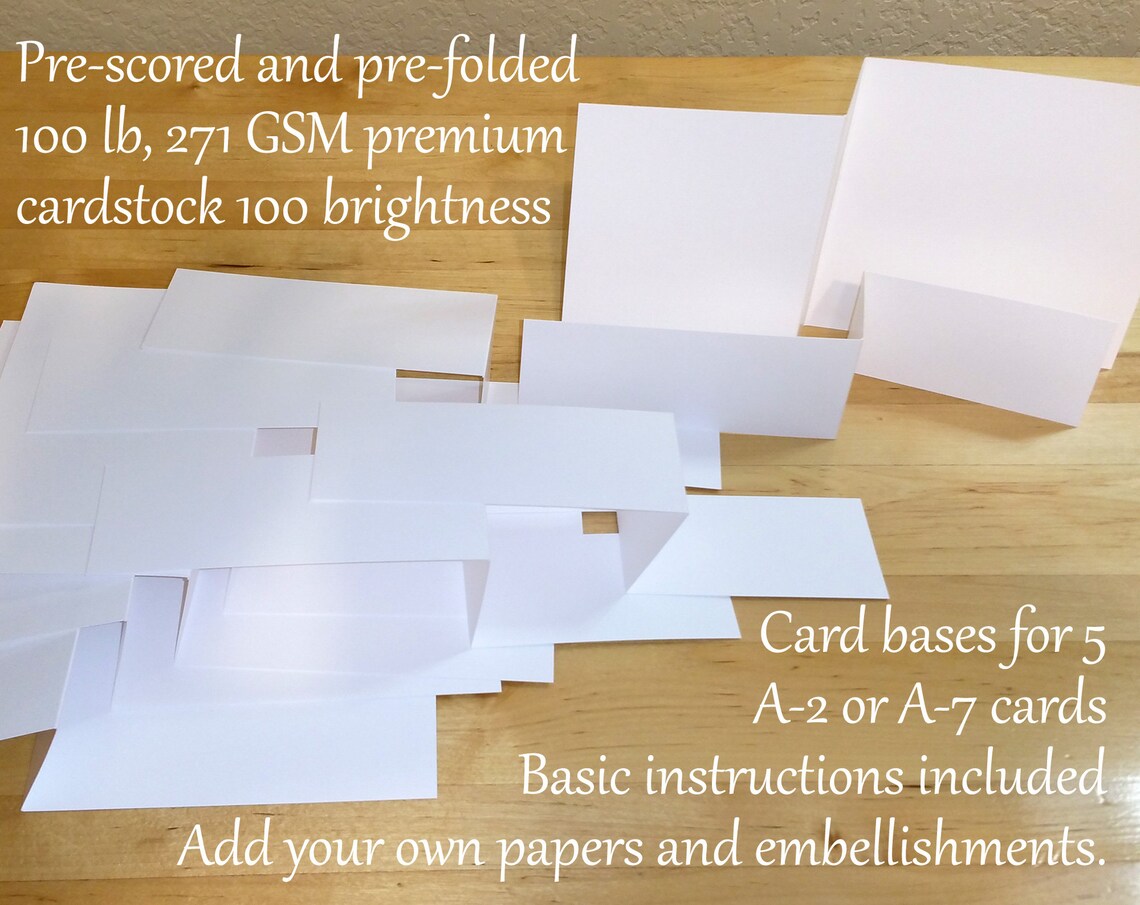 Card Bases Cardstock Card-making Double-z Folds for 5 | Etsy