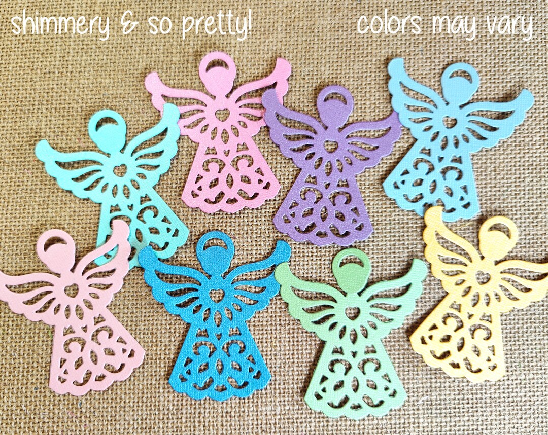 8 Angel Die Cuts Shimmery Cardstock Embellishments - Etsy