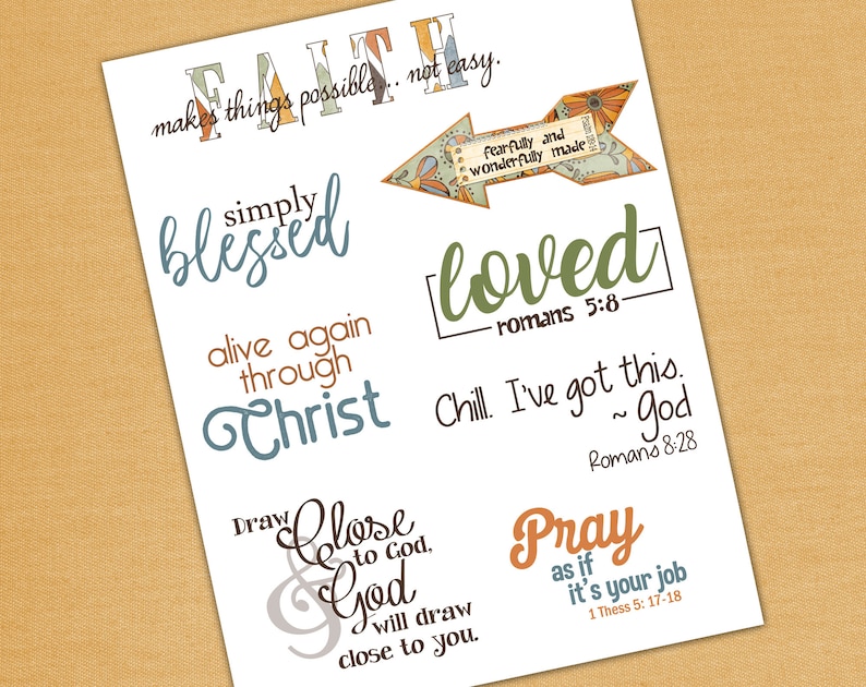 Christian Religious Sentiments Word Art Printable Digital - Etsy