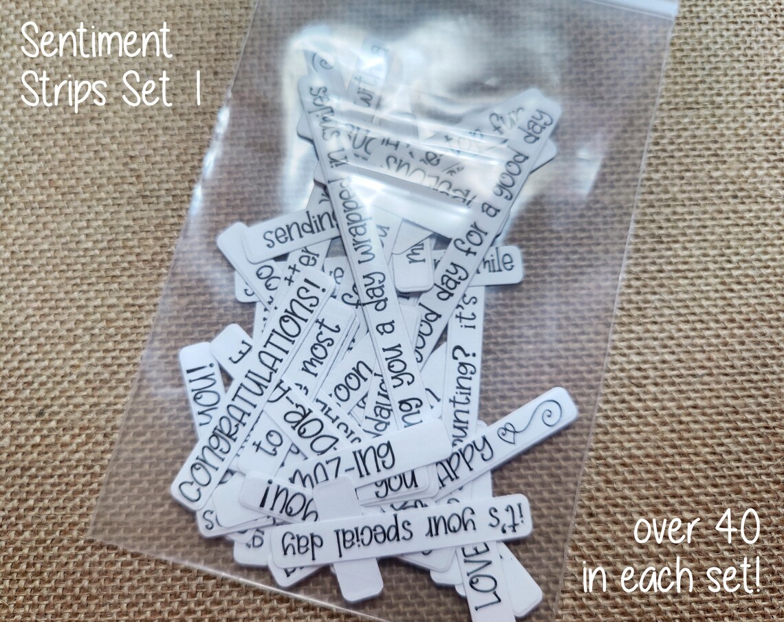 85 Printed and Pre-cut Sentiment Strips White or Cream - Etsy