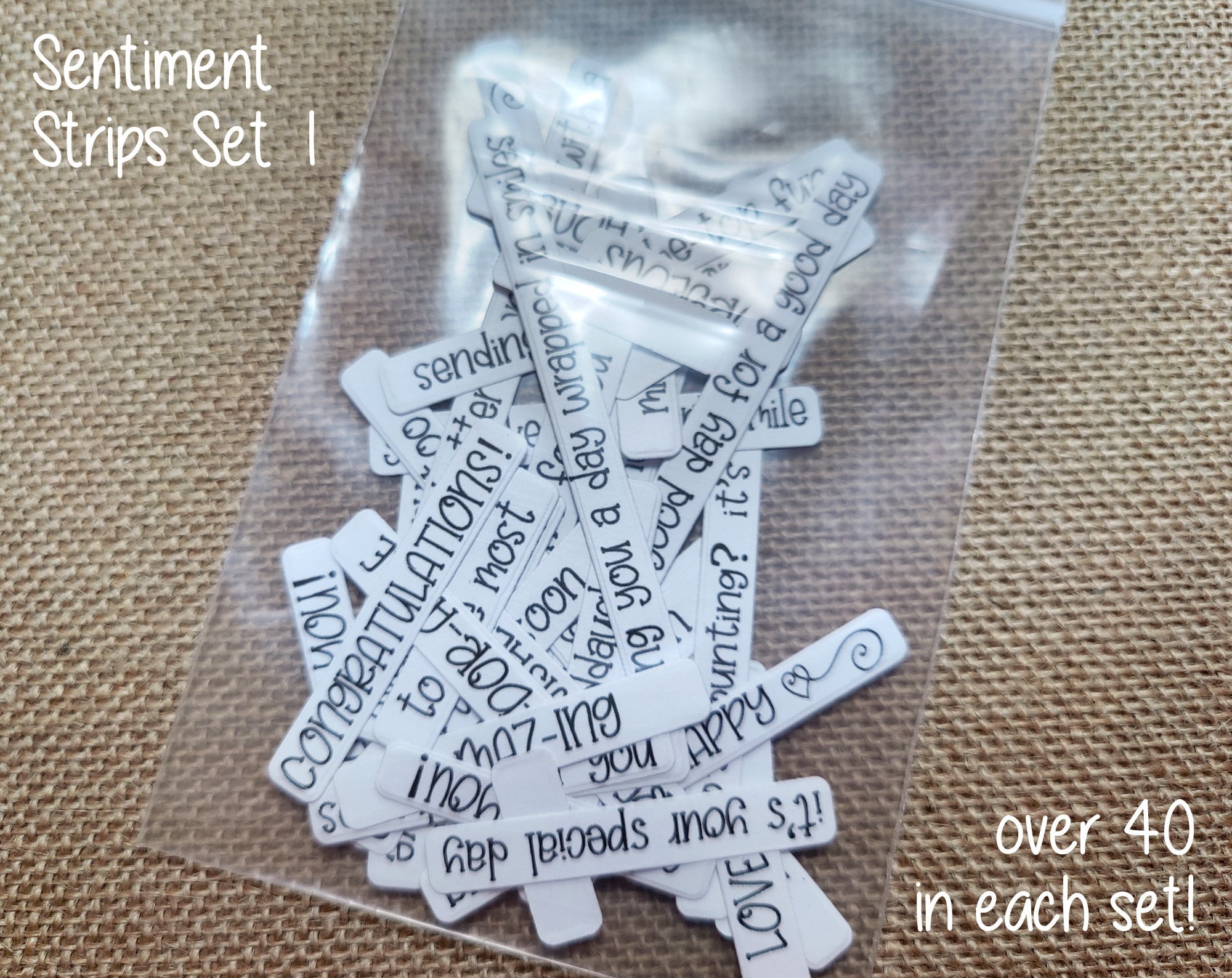 85+ Printed and Pre-cut Sentiment Strips (in Double Pack) White or ...