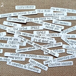 85+ Printed and Pre-cut Sentiment Strips (in Double Pack) White or ...