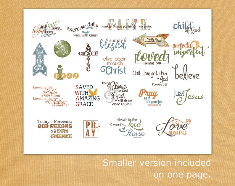 Christian Religious Sentiments Word Art Printable Print & - Etsy