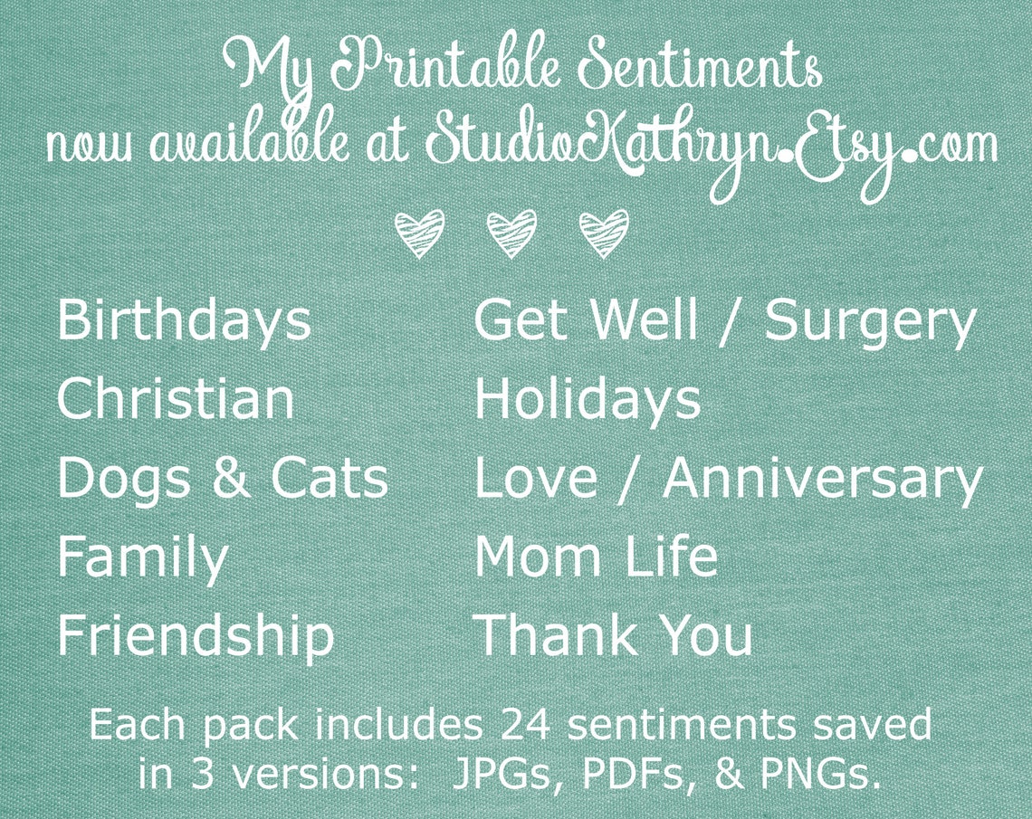 Birthday, Sentiments, Word Art, Printable, Print & Cut, Digital ...