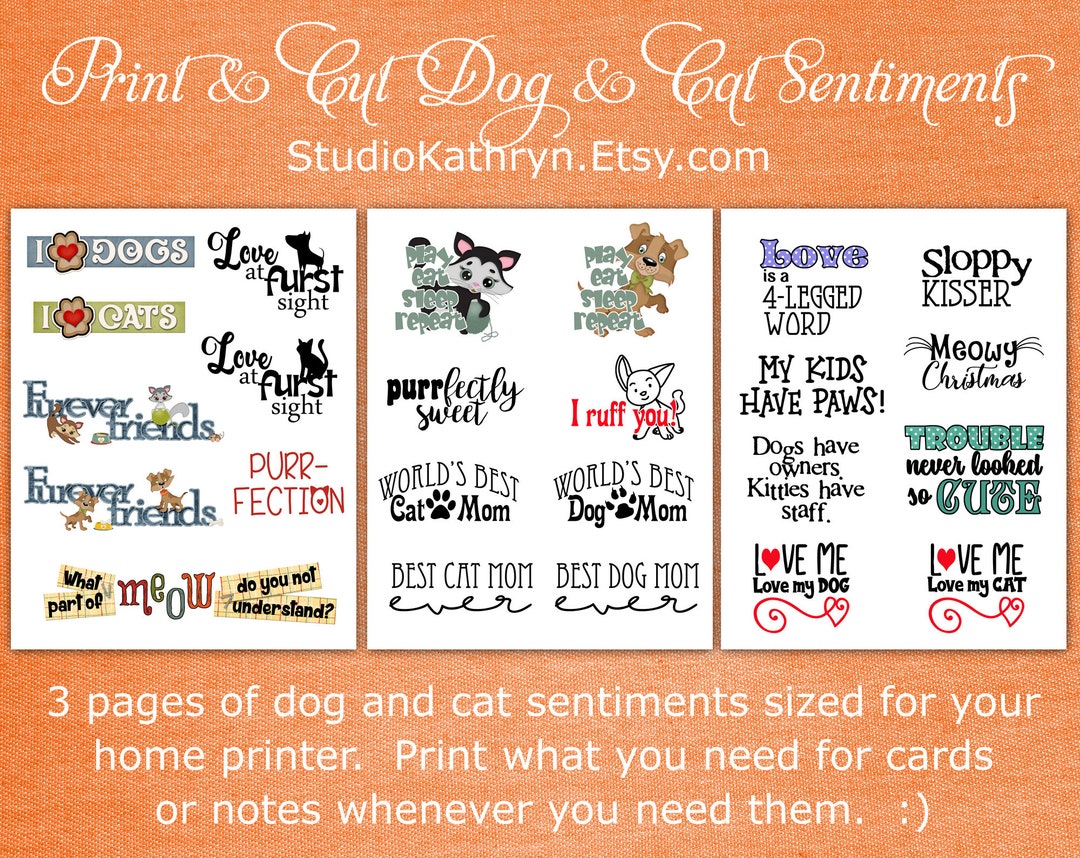 Dog, Dogs, Cat, Cats, Pet, Pets, Sentiments, Word Art, Printable, Print ...