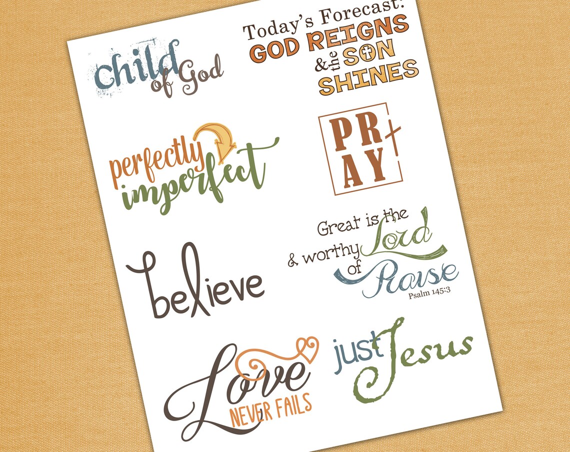 Christian Religious Sentiments Word Art Printable Digital | Etsy