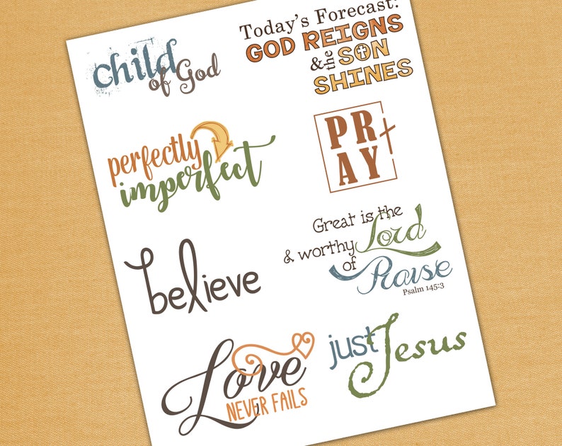 Christian Religious Sentiments Word Art Printable Digital | Etsy